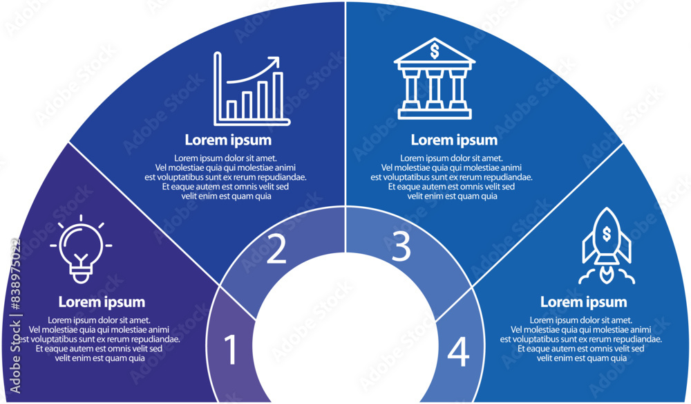 Collection of vector circle chart infographic templates for ...