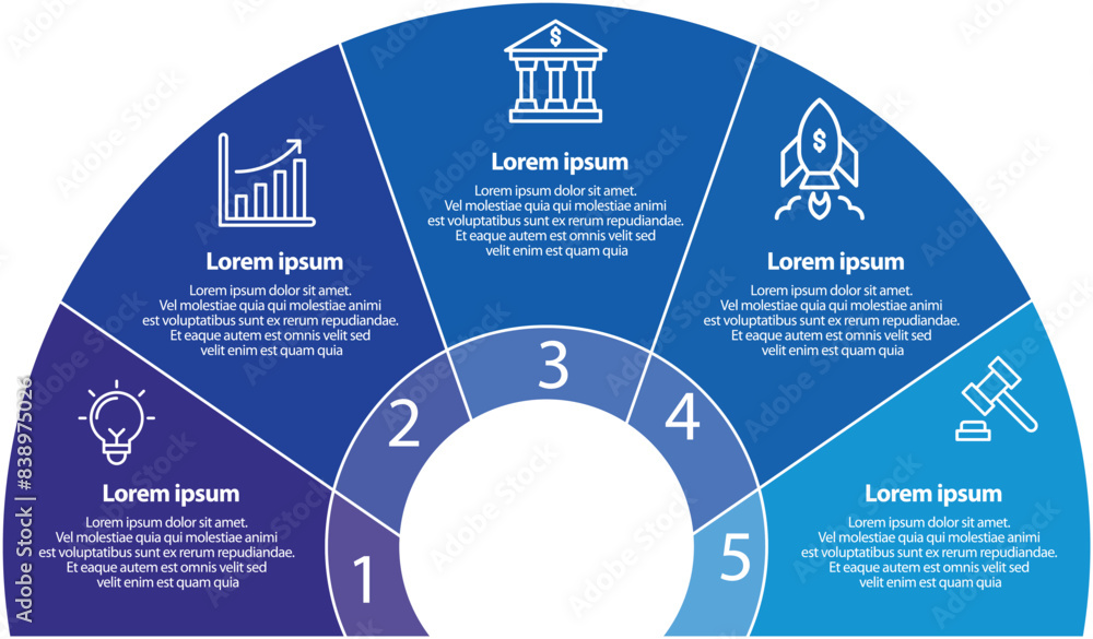 Collection of vector circle chart infographic templates for ...