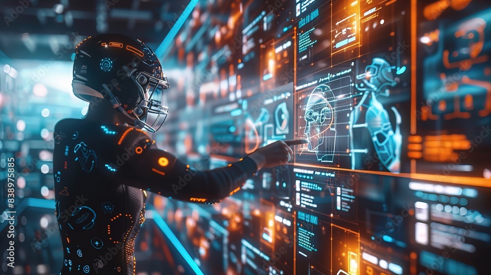 AI powered sports analytics concept with computer vision tracking ...