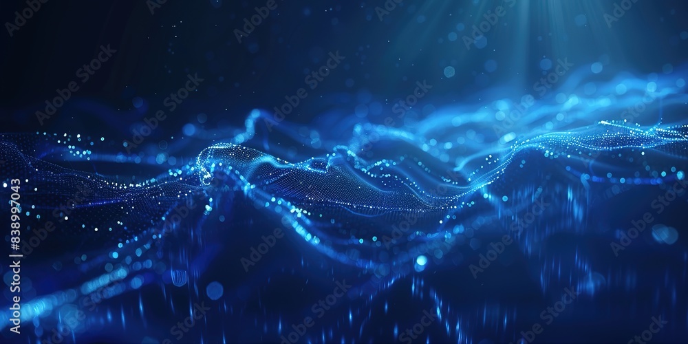 Line-Based Visualization: Dark Blue Background, Complex Light ...
