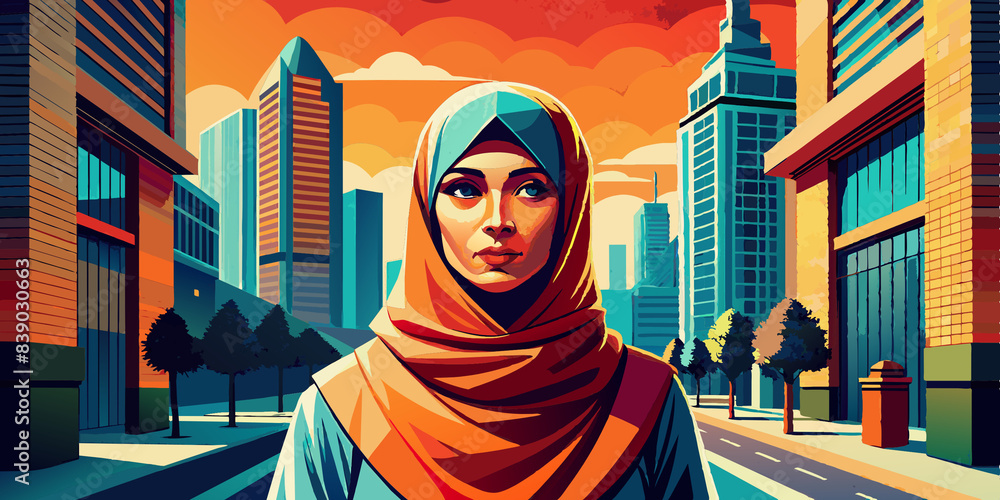 A distinguished figure in traditional Middle Eastern attire stands in ...