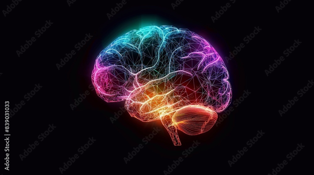 visually stunning illustration of brain connected to complex network of ... visually stunning illustration of brain connected to complex network of ...