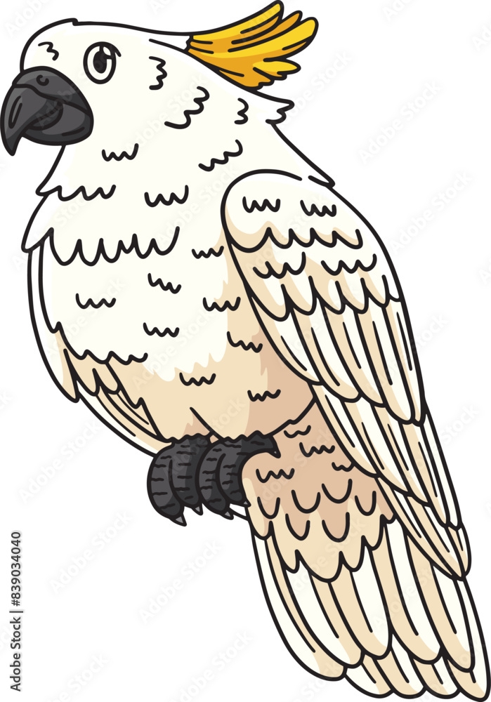 Cockatoo Bird Cartoon Colored Clipart Illustration Stock Vector | Adobe ...