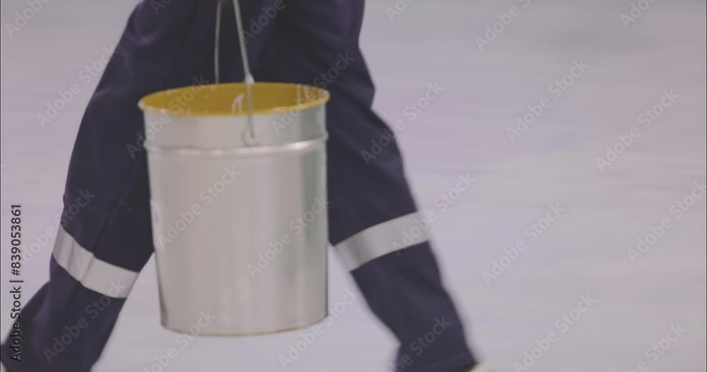 Stockvideon Preparation of polymer material before application. Workers ...