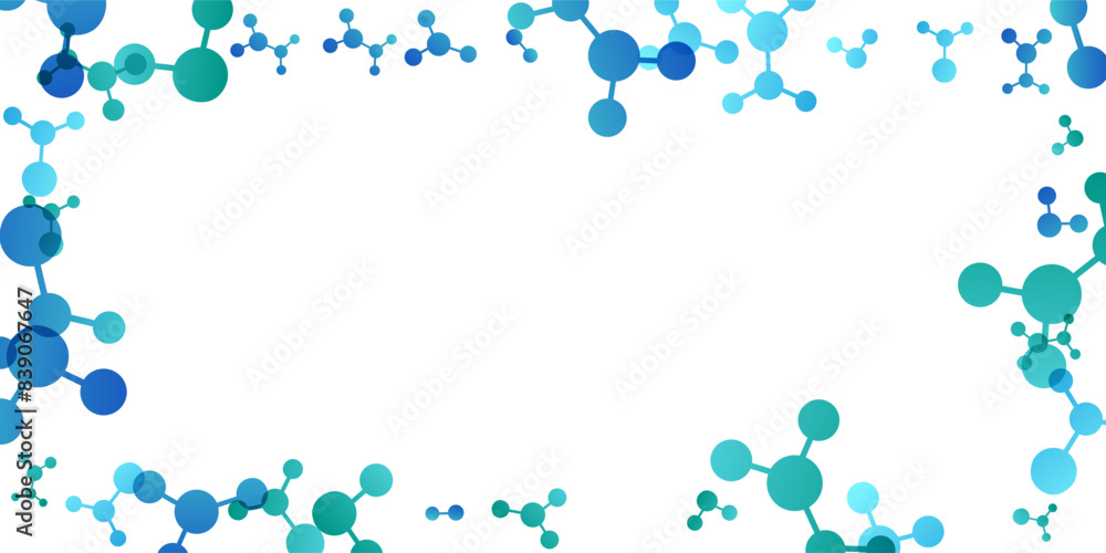 Frame with molecules, data or other tech structure elements. Pharmacy ...