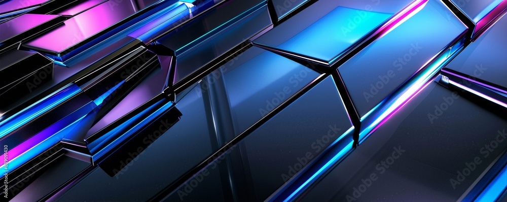 Modern abstract metallic background with blue and purple light ...