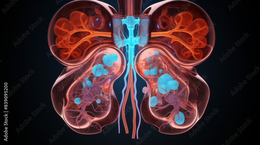 Anatomical model of the human body and organs. Part of a human body ...