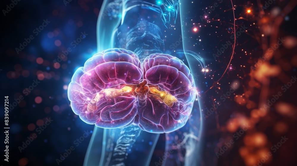 Anatomical model of the human body and organs. Part of a human body ...