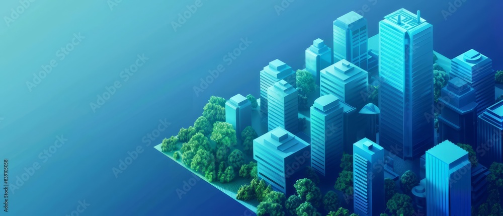 The importance of CSR is depicted in a futuristic 3D isometric design ...