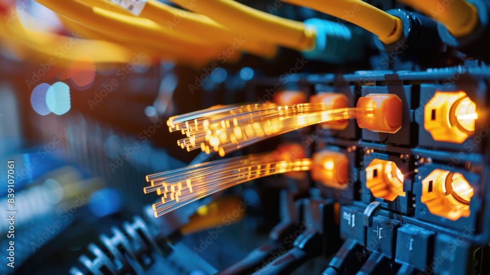 optical fiber splice enclosure opened to reveal the fusion splicing of ...