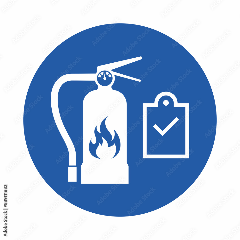 Fire extinguisher inspection checklist vector illustration. Icon and ...