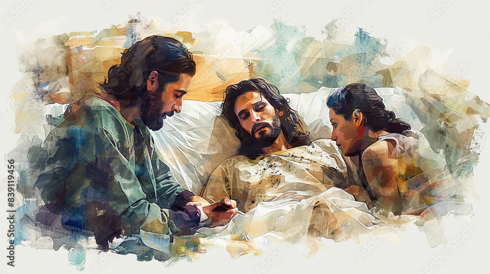 Digital watercolor painting of Jesus Watercolor painting, Jesus ...