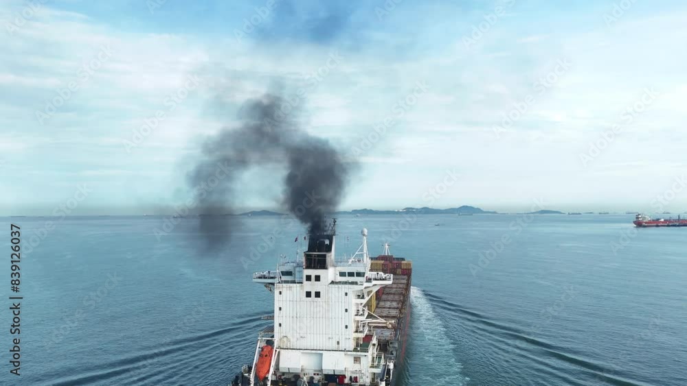 Vídeo do Stock: Smoke exhaust gas emissions carbon dioxide from cargo ...