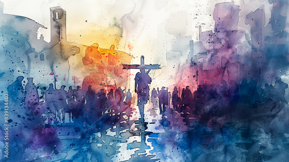 Digital watercolor painting of Jesus Watercolor painting, Jesus ...
