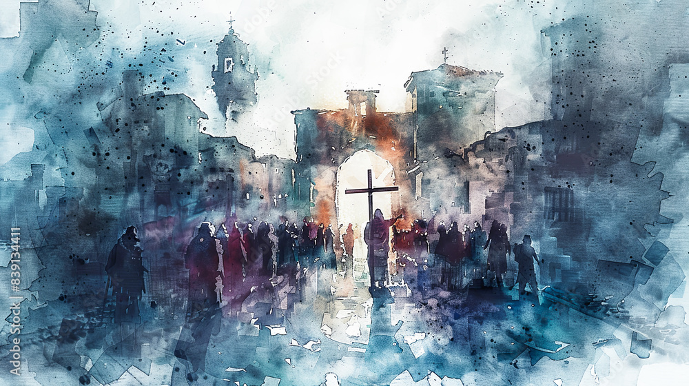 Digital watercolor painting of Jesus Watercolor painting, Jesus ...
