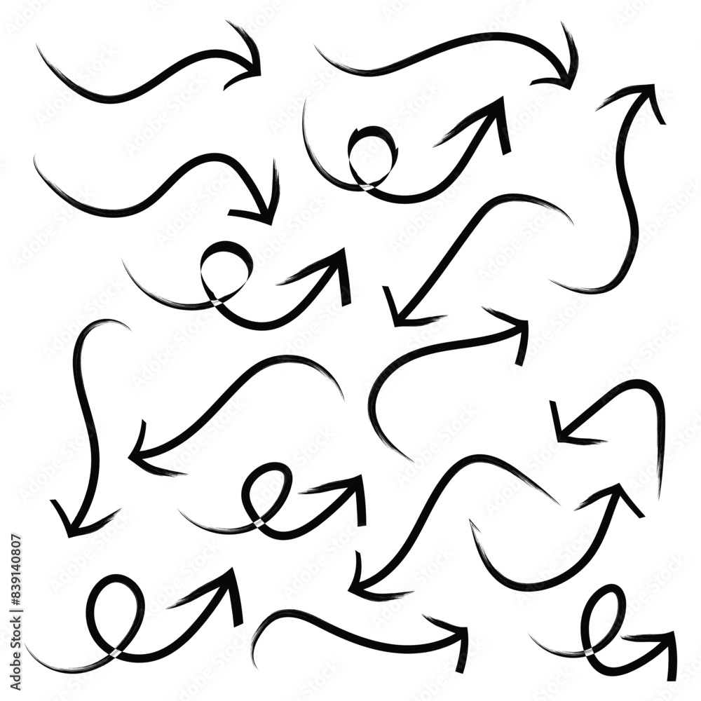 Arrows set of black icons. Arrow icon. Arrow vector collection. Arrow ...