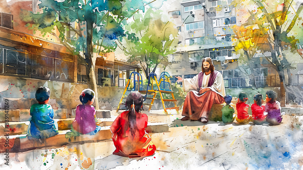 Digital watercolor painting of Jesus Watercolor painting, Jesus ...