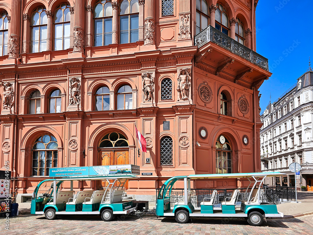 LATVIA, RIGA, 03, JUNE, 2024: Pleasure electric vehicles stand near ...