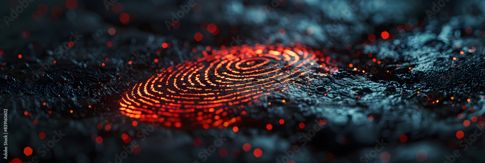 A close up of a fingerprint with the red light on itFuture digital ...