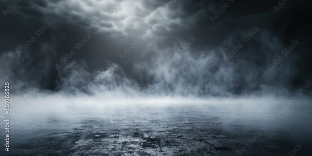 Intriguing studio environment with billowing dark fog adding texture ...