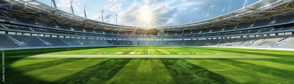 An eco-conscious cricket stadium with rainwater harvesting solar panels ...