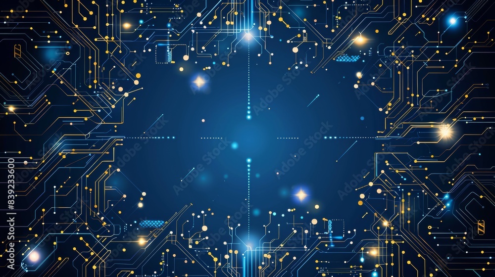 modern PowerPoint background image, tech theme, no text, theme border ...