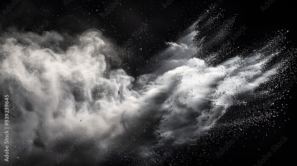 Energetic explosion of fine dust particles spreading outwards in a ...