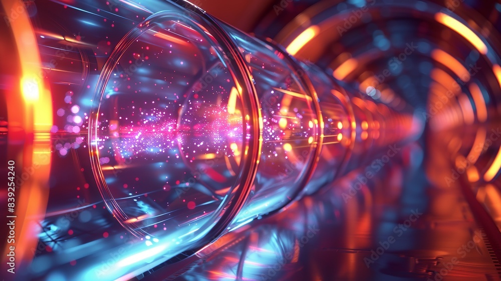Electron tunneling visualized as particles passing through barriers ...