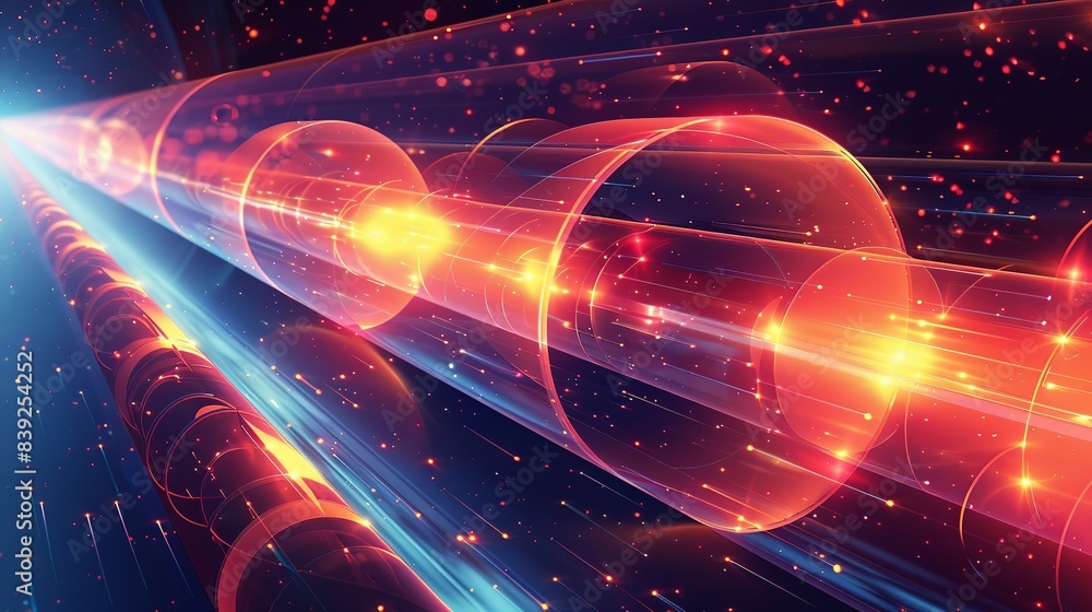 Electron tunneling visualized as particles passing through barriers ...