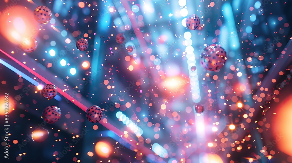 Cyber birthday banner with shimmering lights, floating in a futuristic ...