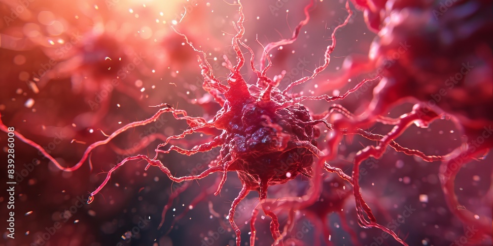 Microscopic view of neuron cells with synapses in a neural network ... Microscopic view of neuron cells with synapses in a neural network ...