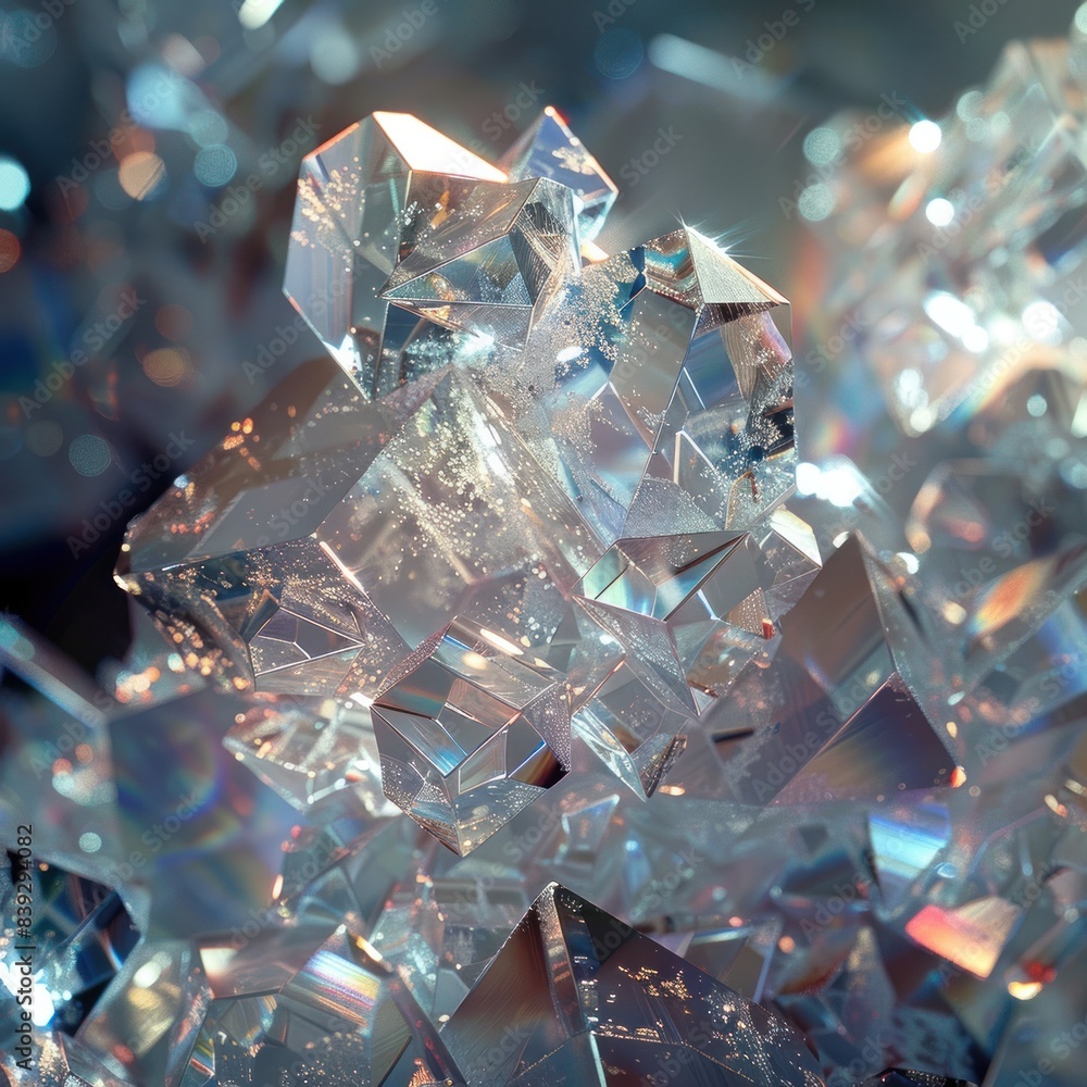 Macro Zoom Reveals Intricate Crystal Structure With Sparkling Geometric ...
