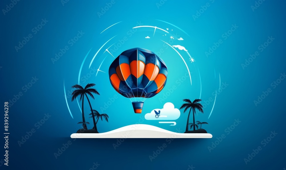 parasailing experience flat design side view ocean thrill animation ...