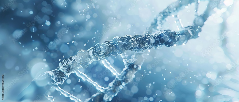 Artistic view of a magnified DNA strand in motion Stock Illustration ...