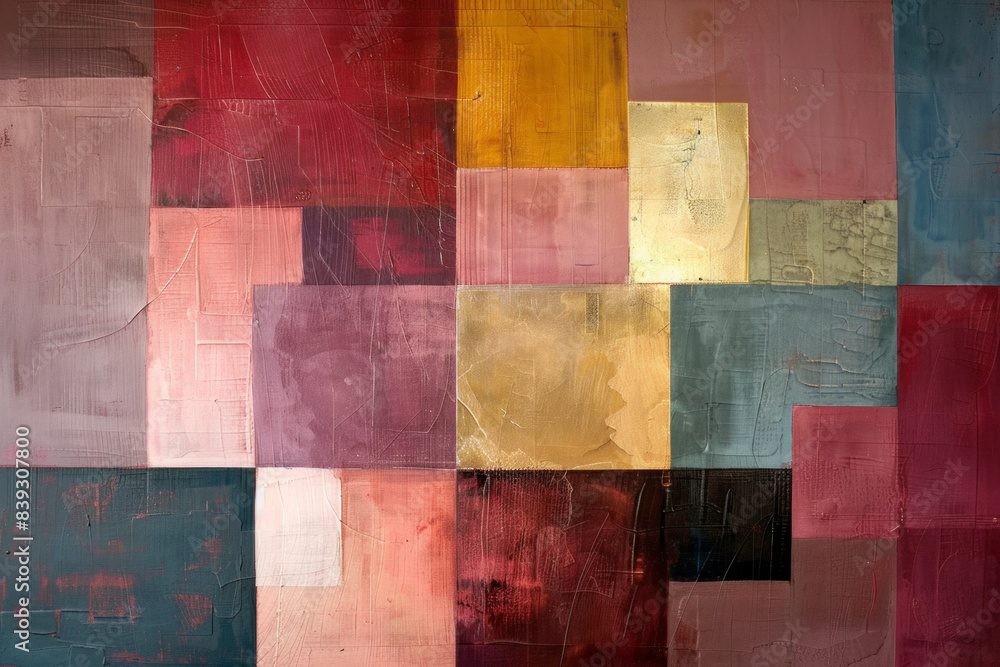 Simple, large color blocks in a modern palette, with clean edges and ...