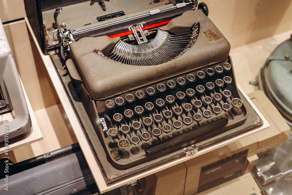 Doha, Qatar - 1 May 2024: Vintage typewriter at the Qatar History ...