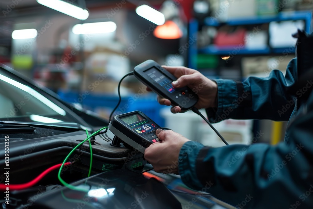 Mechanic Using High-Tech Car Diagnostic Scanner for Vehicle System ...
