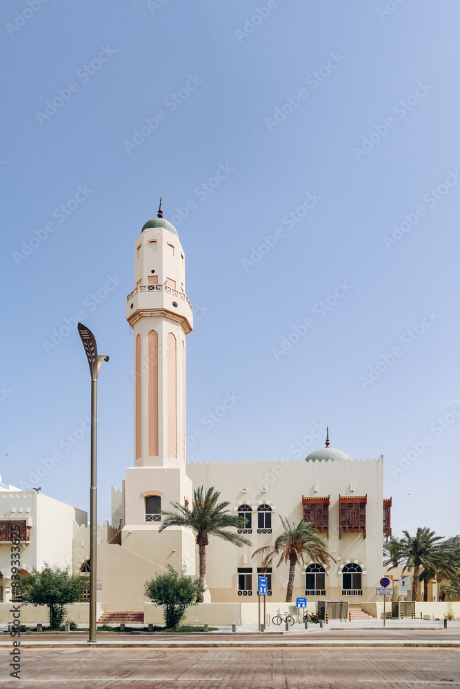 Doha, Qatar - 1 May 2024: Mosque in central Doha near Souq Waqif Stock ...