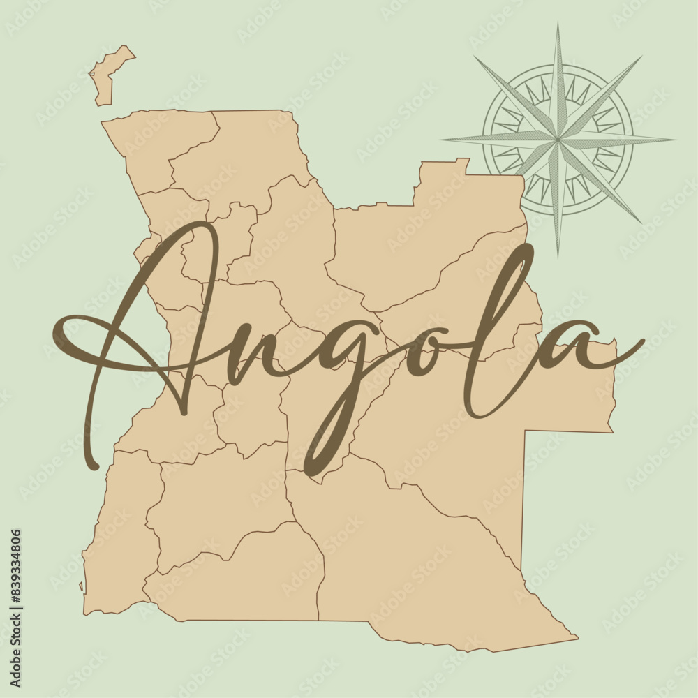 Complete map of Angola, with all states and regions, updated. Content ...