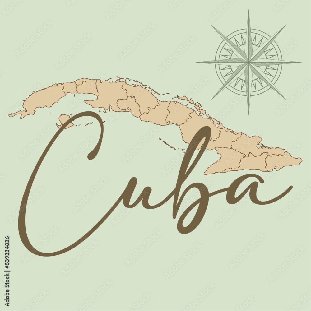 Complete map of Cuba, with all states and regions, updated. Content ...
