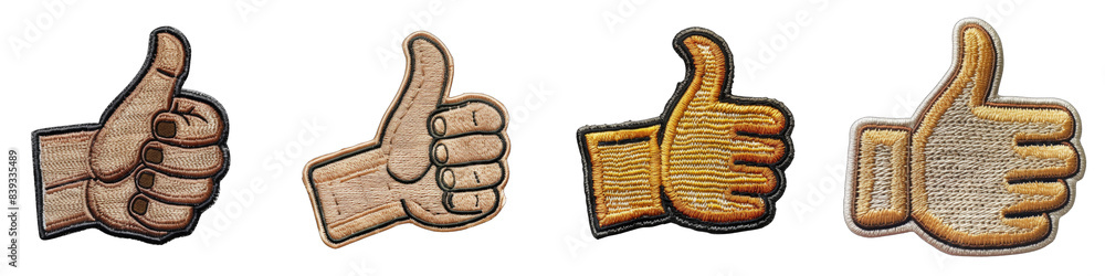 thumbs up emoji embroidered patch badge Hyperrealistic Highly Detailed ...