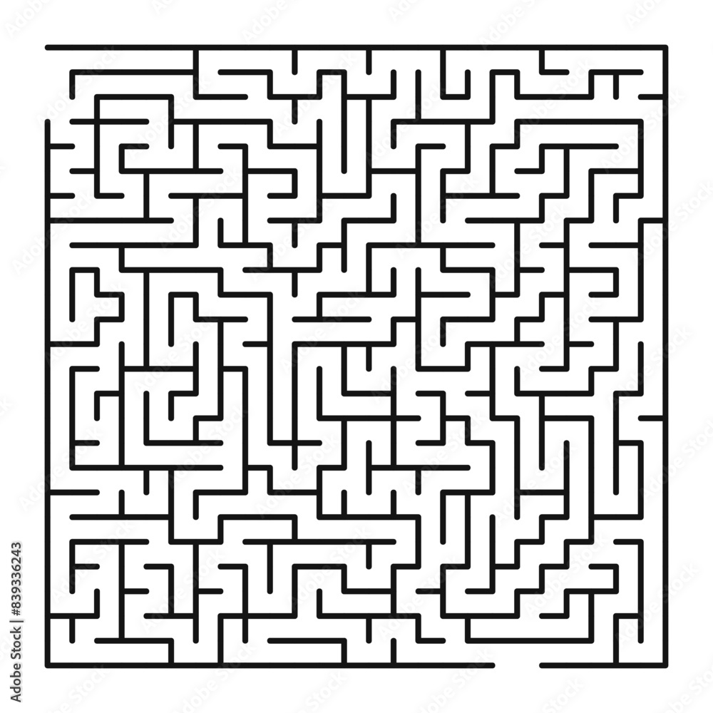 Maze shape design element. There is one entrance and exit and one ...
