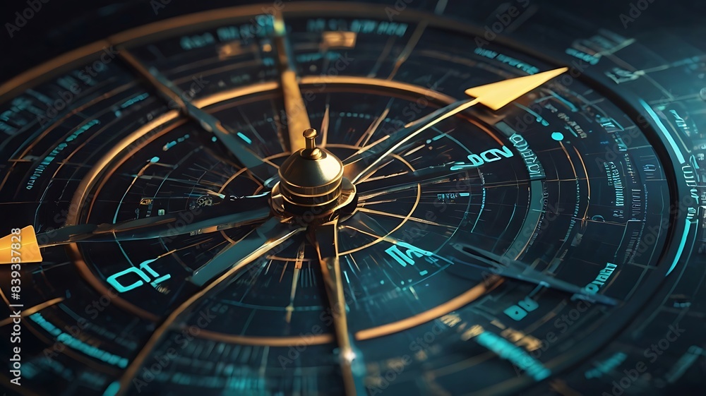 Digital Compass, a Strategic Explorer for Businesses. Depict a ...