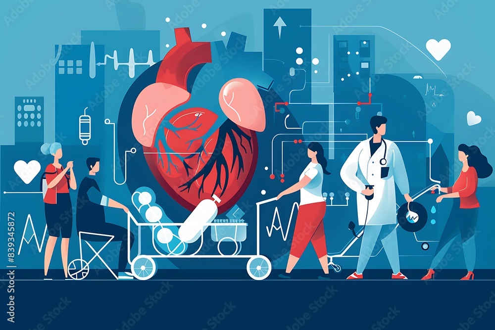 Vector Graphics Set Illustrating the Daily Life Impact of Chronic ...