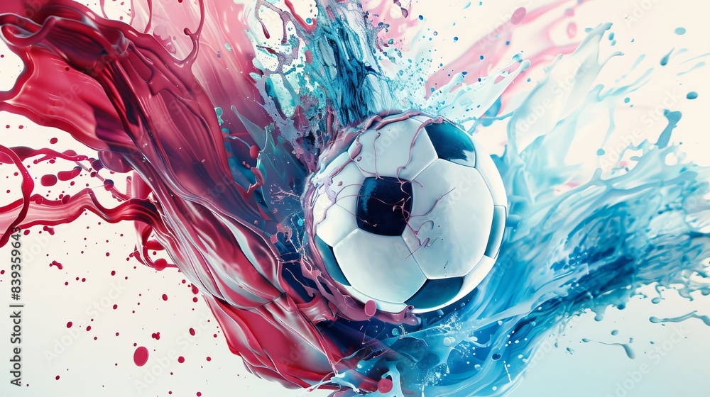Produce a highly realistic image featuring a soccer ball that appears ...