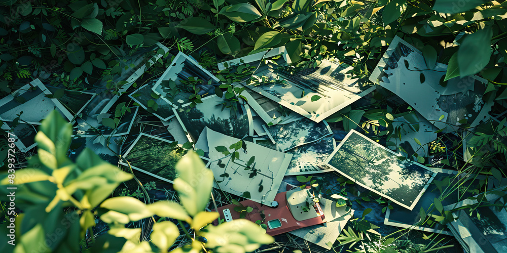 The Ephemeral Fragments of Memory: A scattering of torn photographs and ...