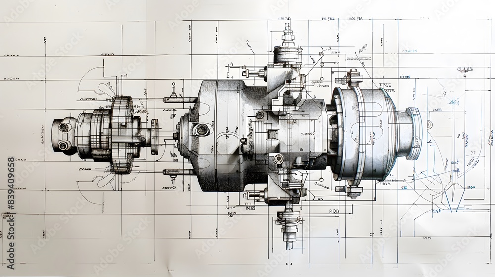 a highly detailed and precise technical drawing that provides specific ...
