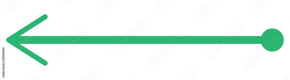 Straight line with point on start and arrow on finish. Symbol of ...