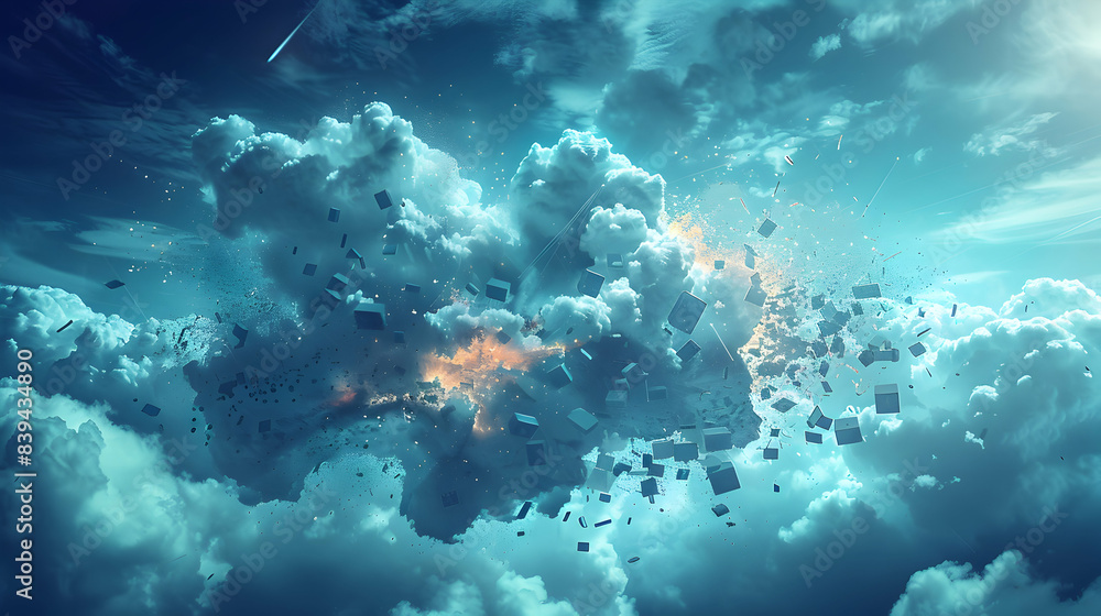 Cloud Computing Disaster Recovery with Recovery Icons and Data Symbols ...