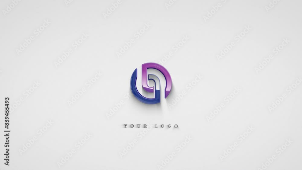 3d hyper clean animated logo animation. 3d render, 3d reveal of a logo ...